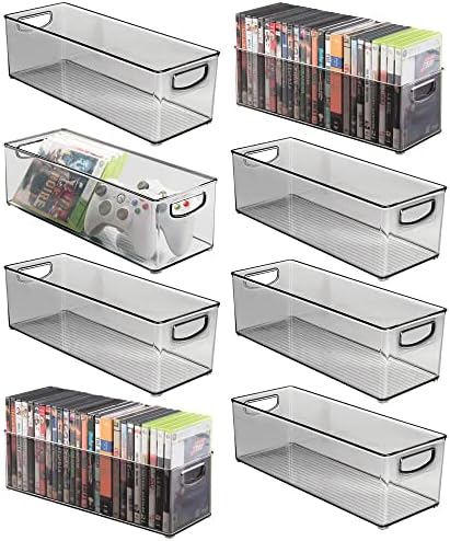 mDesign Plastic Video Game Organizer - Game Storage Holder Bin with ...