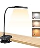COLORLIFE Desk Lamp Clip On Light-7W 2600mAH Flexible Gooseneck Battery Operated Rechargeable ...