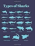 Types Of Sharks: Lined Shark Notebook (Shark Journal Composition Book ...