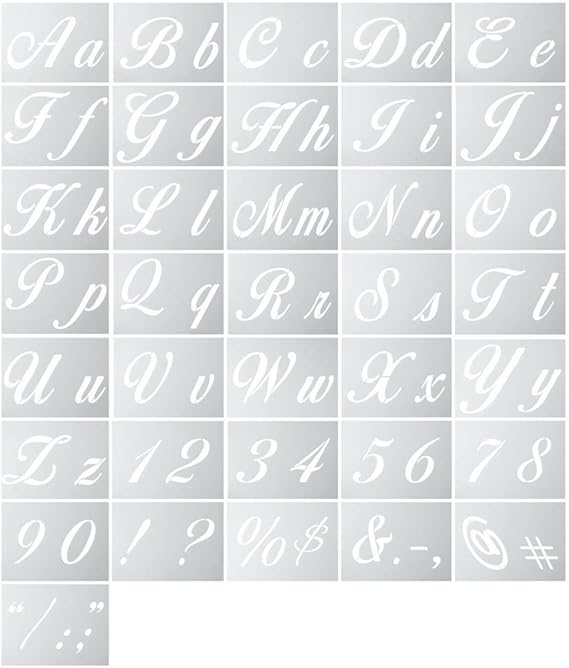 LiDing 36Pcs Art Letter Stencils Alphabet Templates Reusable Alphabet LiDing 36Pcs Art Letter Stencils Alphabet Templates Reusable Alphabet