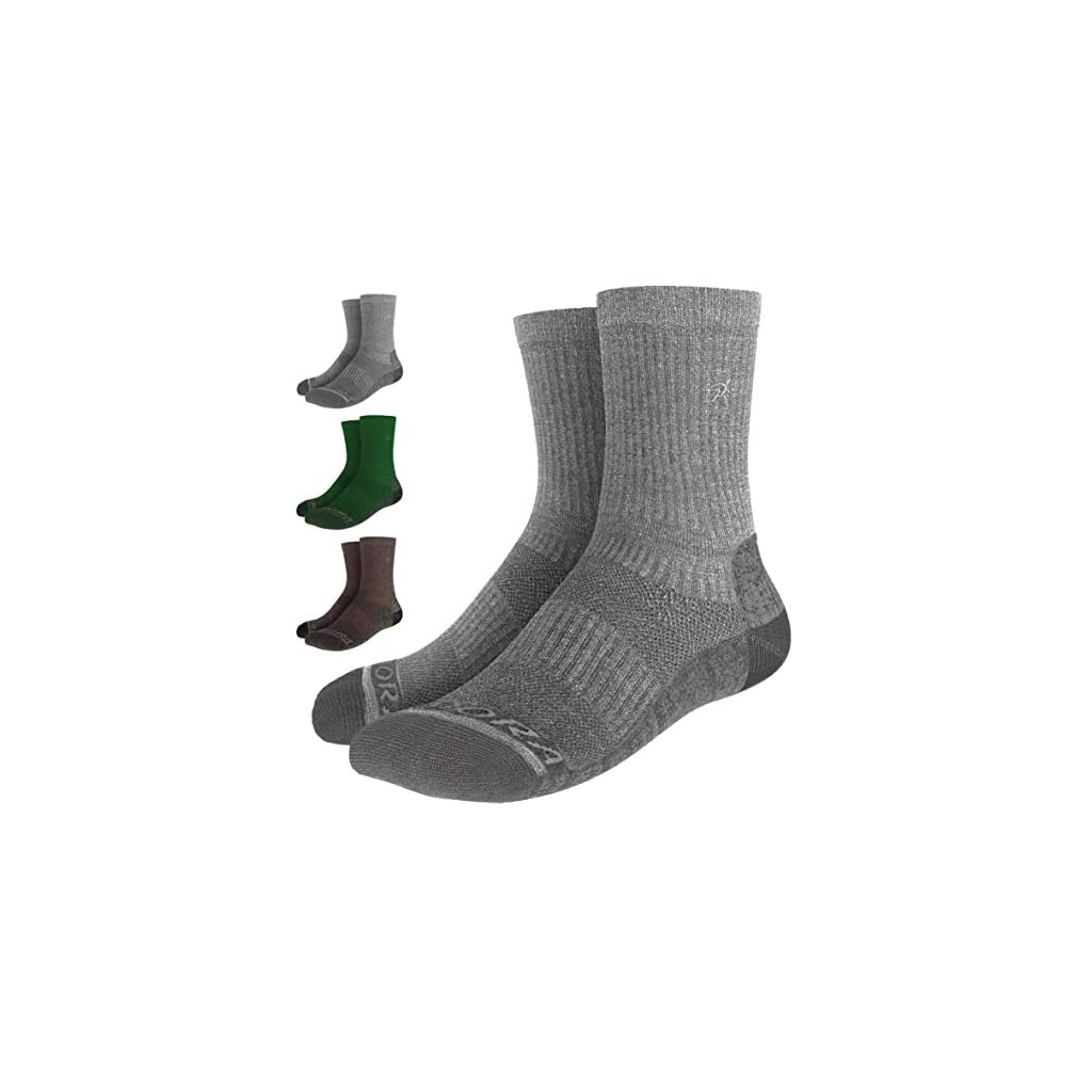 Rymora Merino Wool Walking Hiking Socks for Men & Women (Moisture ...