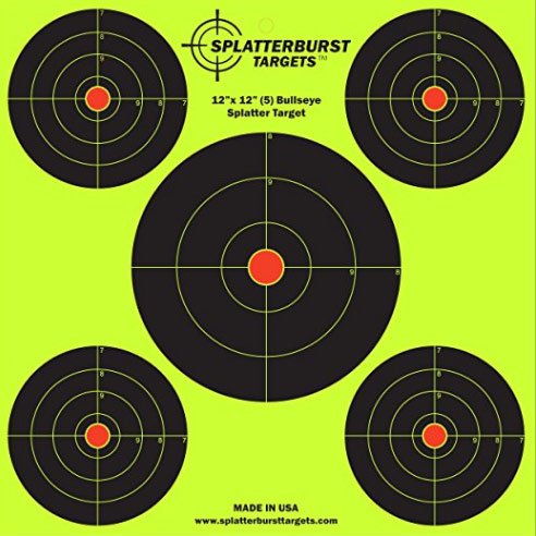 Splatterburst Targets - 12 Inch Multi-Bullseye Reactive Shooting Target ...