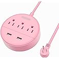 Amazon.com: Rose Pink Power Strip with USB, NTONPOWER Flat Plug ...