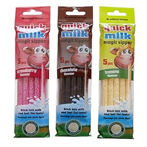 Quick-Milk Magic Sipper Straws, Flavoured Straws for instant Milkshake ...