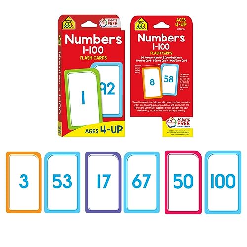 School Zone - Math 1-2 4-Pack Flash Cards - Ages 4+, 1st Grade, 2nd ...