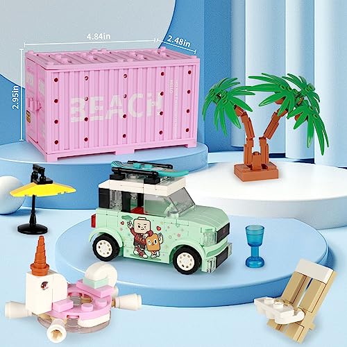 SUNHABI Seaside Retreat with Camping Car Toy Building Sets for 5-Year ...
