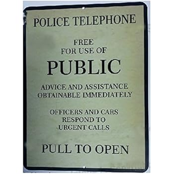 Amazon.com: Police Telephone Box Sign - Vintage Style Police Public ...