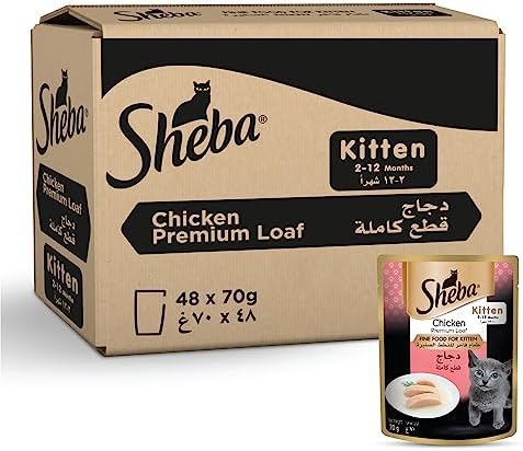 Sheba Premium Loaf Chicken, Kitten-Food with Real Chicken Taste ...
