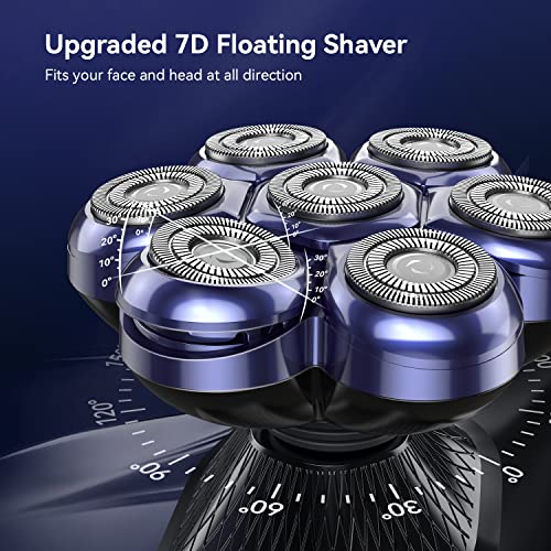 Head Shavers for Bald Men, 7D Magnetic Floating Head Shaver with 3 ...