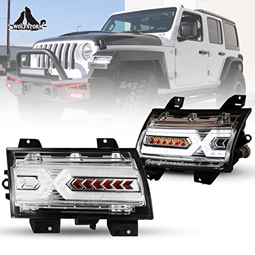 WOLFSTORM LED Fender Flares Sequential Turn Lights Assembly Fit fot ...