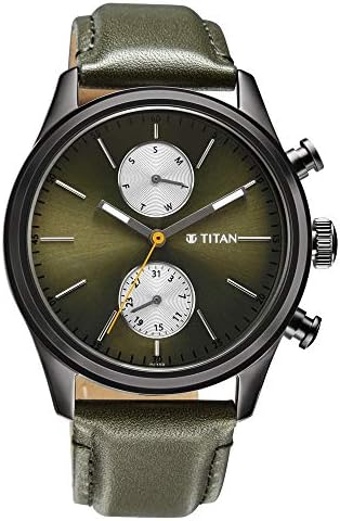 Titan Men's Analogue Quartz Tan Leather Strap Watch - 1805QL01 price in ...