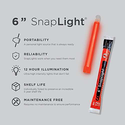 Cyalume SnapLight Red Glow Sticks - 6 Inch Industrial Grade, Ultra ...