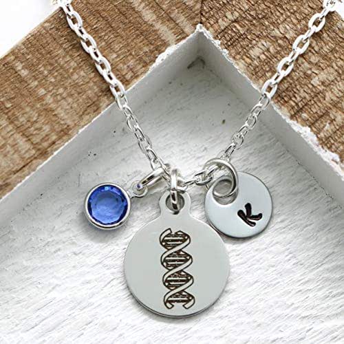 Amazon.com: DNA Necklace for Women - Double Helix Strand Molecule ...