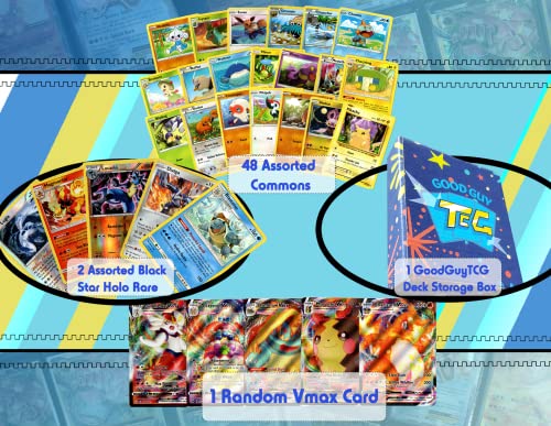 Pokemon Vmax Pack 50+ Cards = 48 Assorted Pokemon Cards, 1 Unique Vmax ...