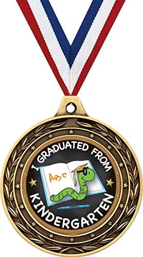 Amazon.com : Kindergarten Graduation Gold Duo Medal, 3" Kids Graduation ...