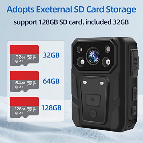 CAMMHD 1296P HD Body Camera with Audio and Video Recording 15Hours ...