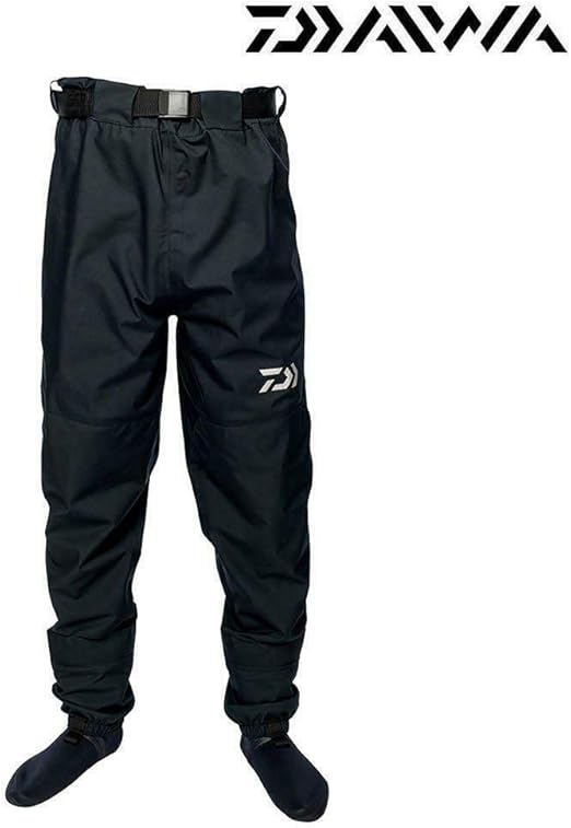 Daiwa BREATHABLE WAIST WADERS STOCKING FOOT WADERS - BLACK (UK - 9 ...
