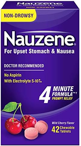 Nauzene Upset Stomach & Nausea Chewable Tablets Flavor, Wild Cherry, 42 ...