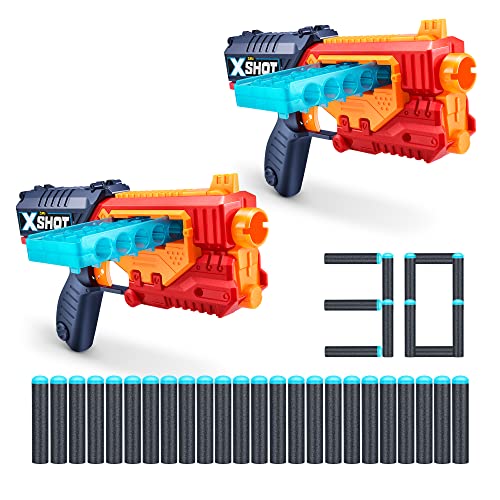 XShot Excel Quick Slide (2 Pack + 30 Darts) by ZURU, Red Foam Dart ...