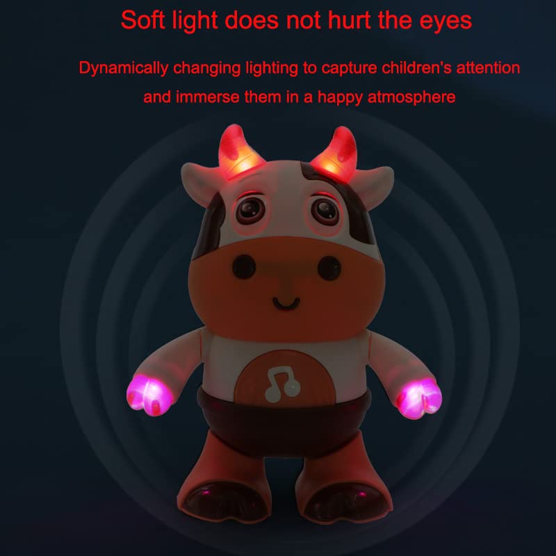 Rercarre Baby Cow Musical Toys,Electric Dancing Walking Baby Cow Toy ...