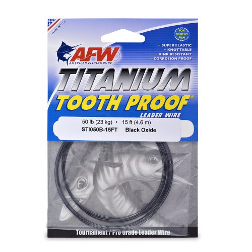American Fishing Wire Titanium Tooth Proof Single Strand Leader Wire ...