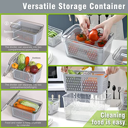 SILIVO Produce Saver Containers for Refrigerator with Vented Lids - 3 ...
