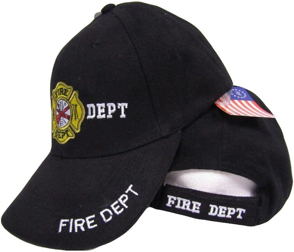 AES Black and Gold Fire Department Firefighters Fire Fighters Cap Hat ...