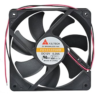 YS Tech Usa FD121225MB Brushless Fan, 12" LDS, 87.8 CFM, 290mA, 12 VDC ...