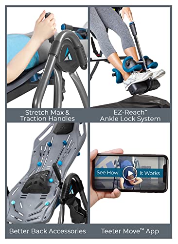 Teeter FitSpine LX9 Inversion Table, Deluxe Easy-to-Reach Lock, Back ...