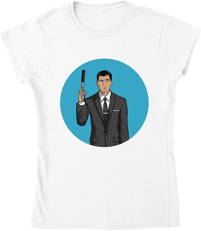 Agent Portrait Women's T-Shirt! XX-Large White: Amazon.co.uk: Clothing