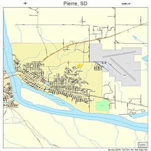 Amazon.com: Large Street & Road Map of Pierre, South Dakota SD ...