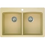 Blanco 441223 SILGRANIT Double Bowl Undermount, Biscotti Kitchen Sink ...
