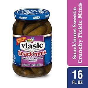Amazon.com : Vlasic Snack'mms Sweet'n Crunchy Mini Pickles, 16 FL OZ ...