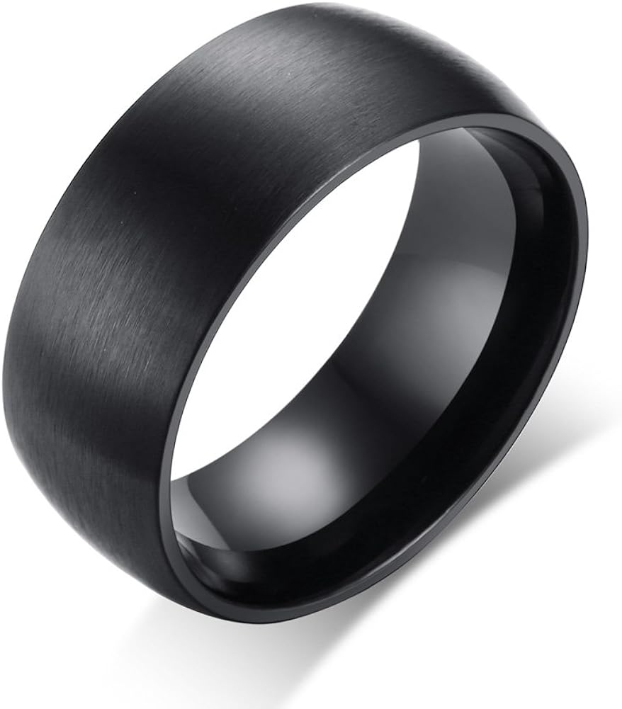 Aruie - Anillo de acero inoxidable para hombre, acabado mate, chapado ...