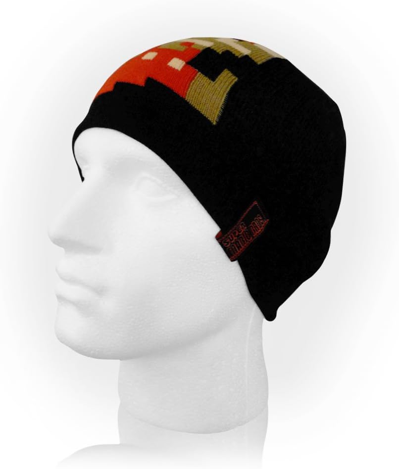 Nintendo Super Mario Beanie with Retro Mario Game Sprite Character ...