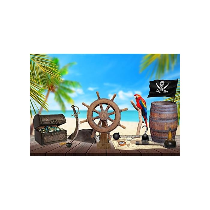 Buy LFEEY 7x5ft Pirate Themed Backdrop for Photography Old Wooden ...