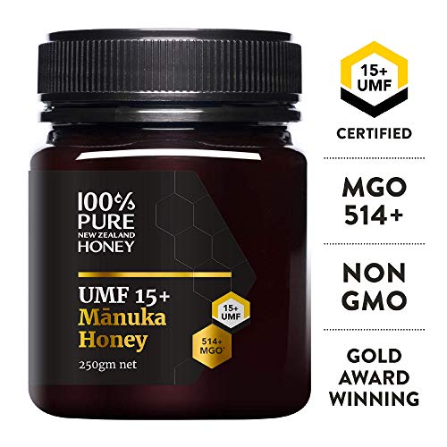 Manuka Honey New Zealand - Certified UMF 15+ (MGO 514+) 100% Pure New Zealand Manuka Honey, Raw ...