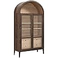 Amazon.com: Modway Nolan Tall Arched Storage Display Cabinet in Walnut ...