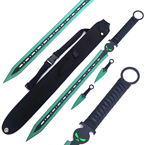 Ninja Sword Machete Throwing Knife Tactical Katana Tanto Blade, 27-Inch ...