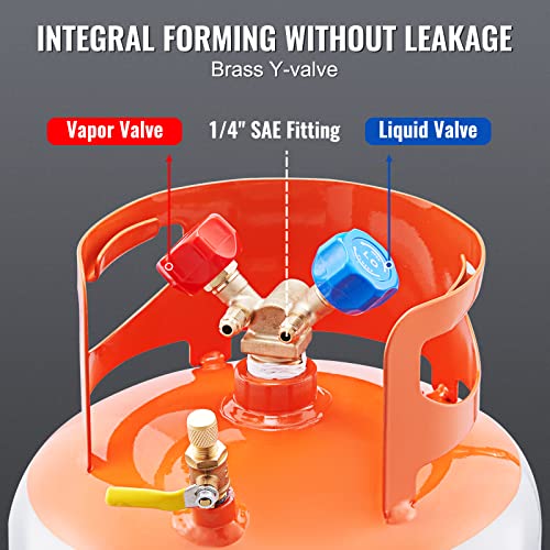 VEVOR 50lb Refrigerant Recovery Tank - Reusable Recovery Tank HVAC With ...