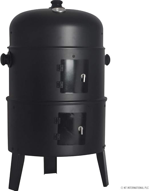 ROUND SMOKER BBQ CHARCOAL BARBECUE GRILL OUTDOOR GARDEN PATIO PARTY ...