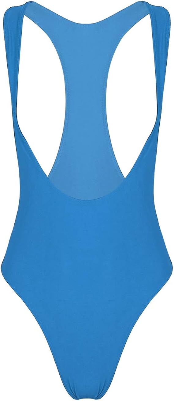 dPois Damen Brustfrei Bodysuit Ärmellos Body Badeanzug mit Hohem ...