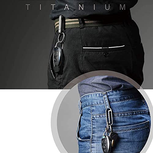 FEGVE Belt Clip Key Holder, Titanium Carabiner Keychain Clip with Key ...