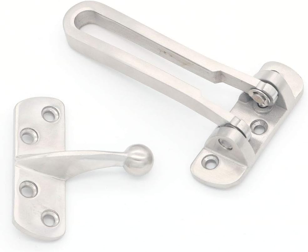 NUZAMAS 304 Stainless Steel U Swing Bar Lock, Secondary Door Lock ...