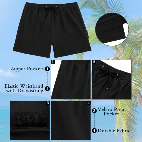 American Trends Mens Swimsuits 5 Inch Inseam Quick Dry Mens Bathing ...