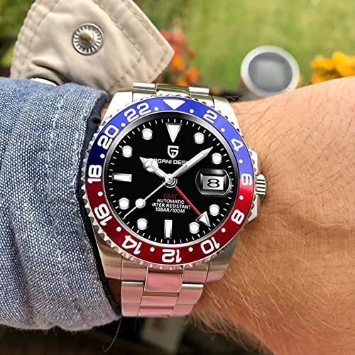 Pagani Design Men's GMT Automatic Watch Sapphire Glass Fashion Business ...