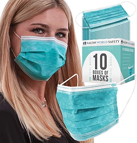 TCP Global Salon World Safety - Aqua Face Masks 10 Boxes (500 Masks ...