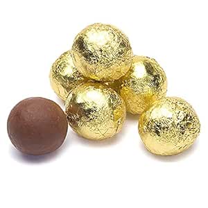 Amazon.com : Color It Candy Gold Foiled Wrapped Premium Chocolate Balls ...