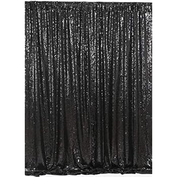 Amazon.com: TRLYC 4Ft7Ft Sparkly Black Party Photo Booth Backdrop ...