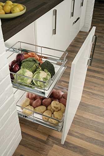 Pull out vegetable baskets with runners soft closing kitchen chrome ...